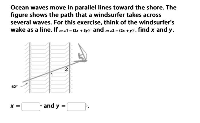 Solved Ocean waves move in parallel lines toward the shore. | Chegg.com