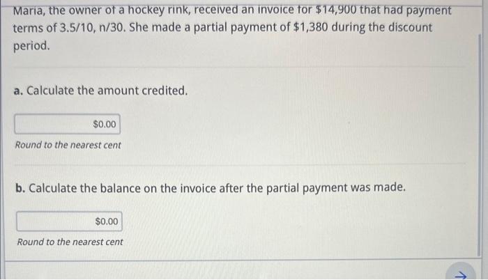 Solved Maria, the owner of a hockey rink, received an | Chegg.com