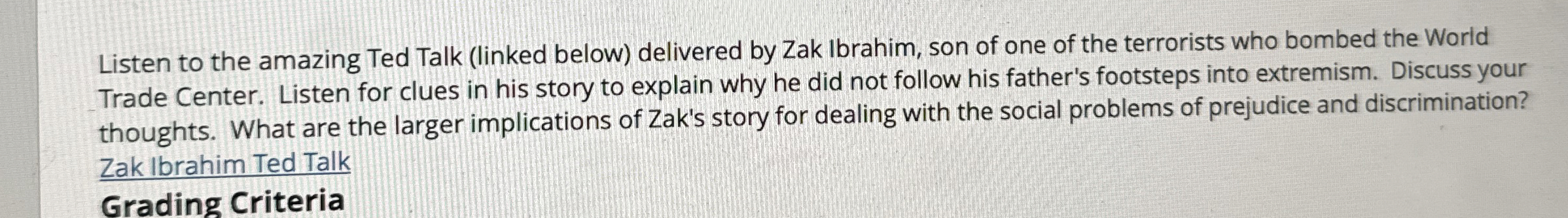 Solved Listen to the amazing Ted Talk (linked below) | Chegg.com