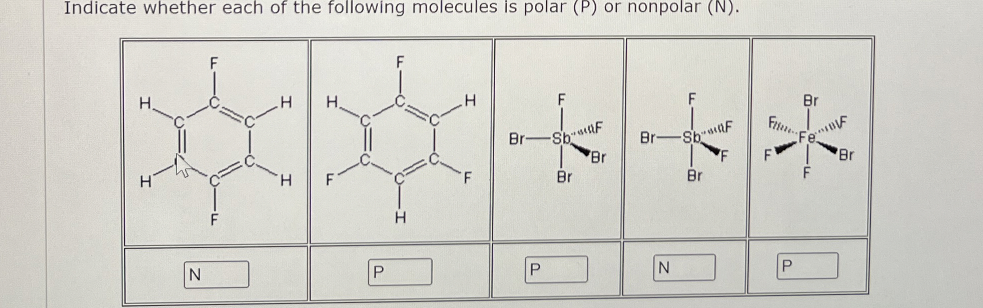 Solved Indicate whether each of the following molecules is | Chegg.com