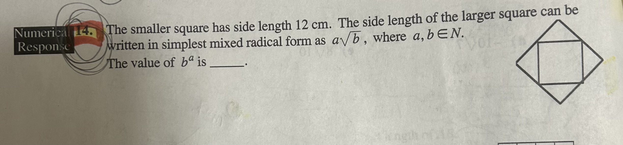 Solved he smaller square has side length 12cm. ﻿The side | Chegg.com