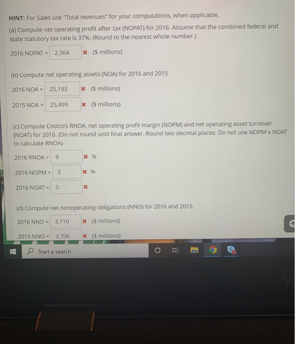 Solved Direct Computation of Nonoperating Return Balance | Chegg.com