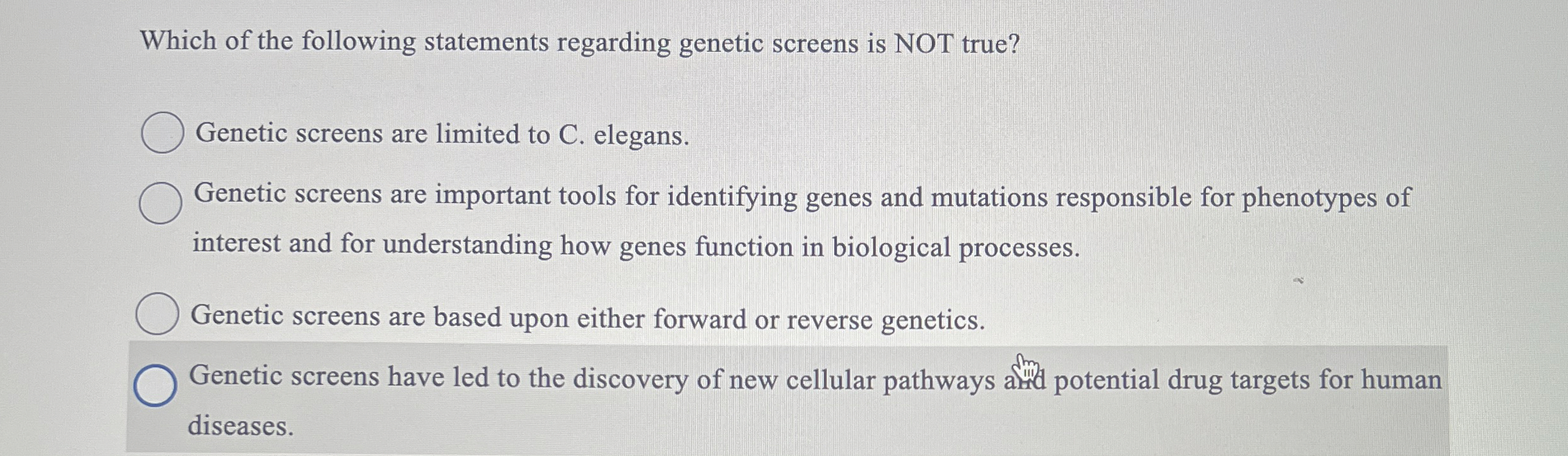 Solved Which of the following statements regarding genetic | Chegg.com