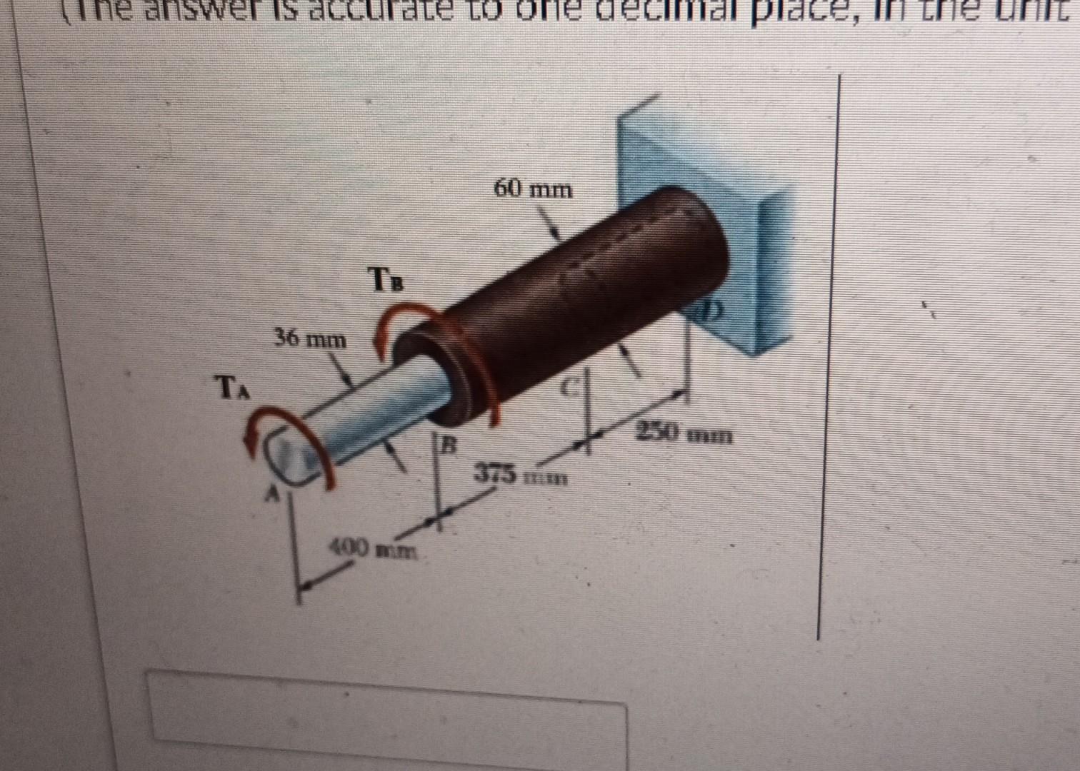 Solved length AB 400mm diameter between rod Ta and Tb is | Chegg.com