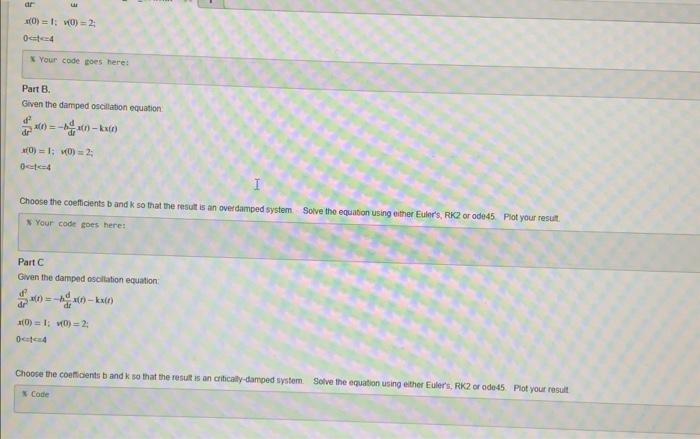 Problem 3. 2nd-order Equation (5pts) Part A Given the | Chegg.com