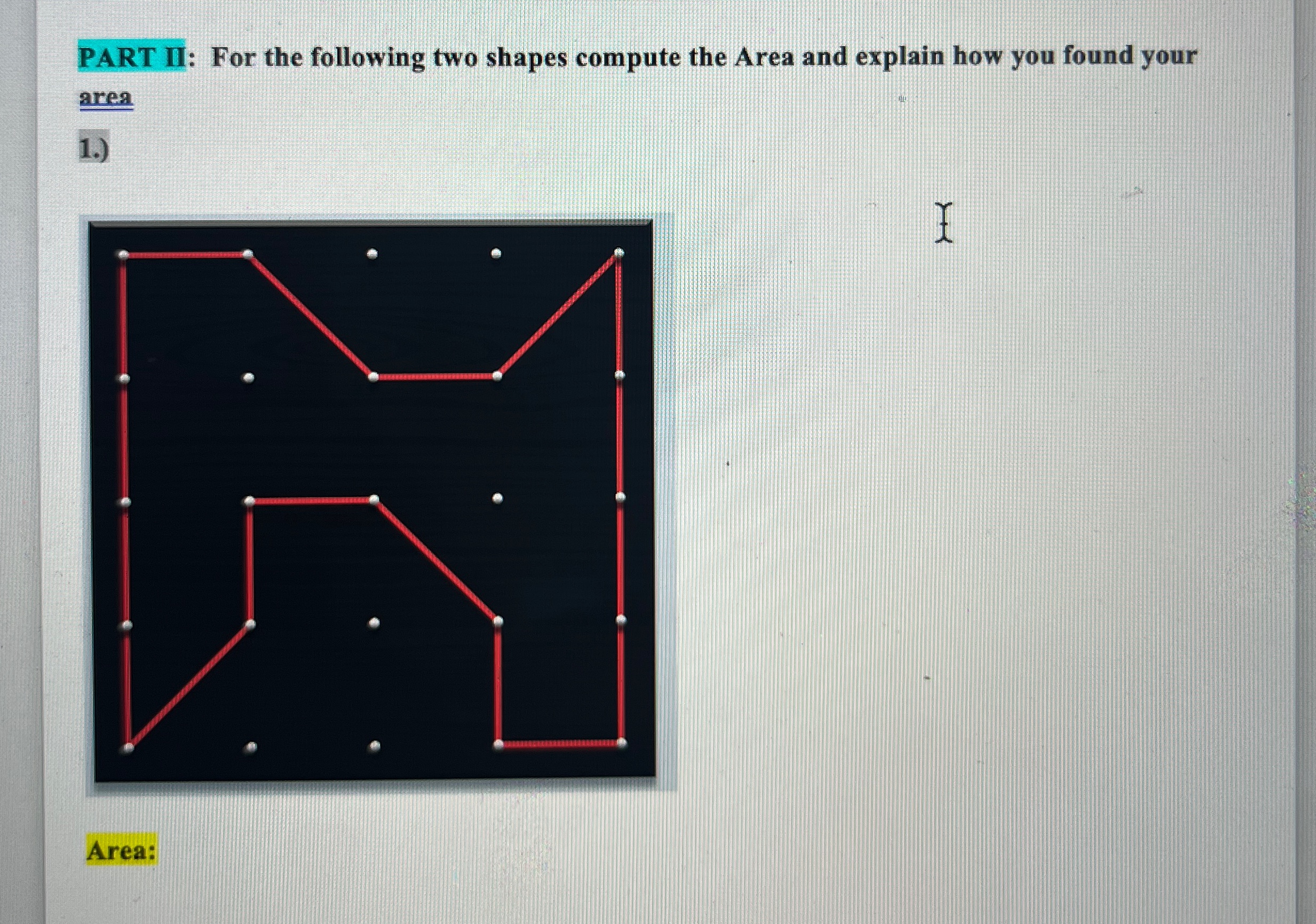 PART II: For the following two shapes compute the | Chegg.com