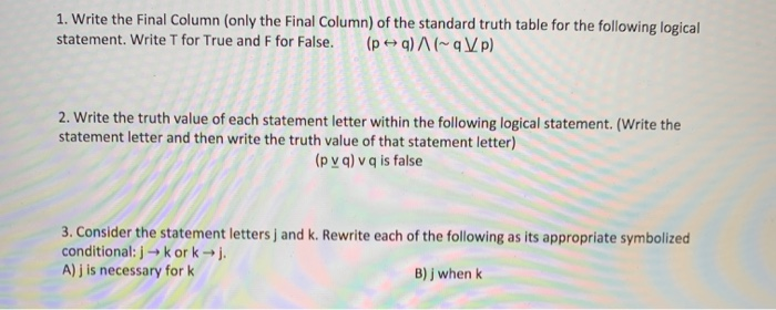 Solved 1. Write the Final Column (only the Final Column) of | Chegg.com