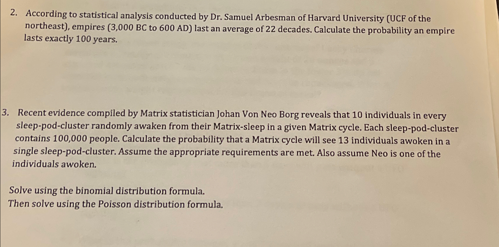 Solved According to statistical analysis conducted by Dr. | Chegg.com