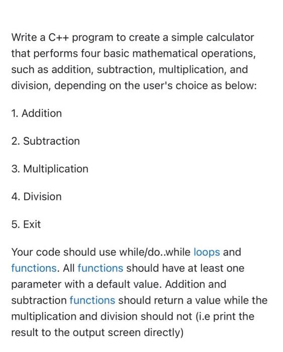 Solved Your code should use while/do..while loops and | Chegg.com