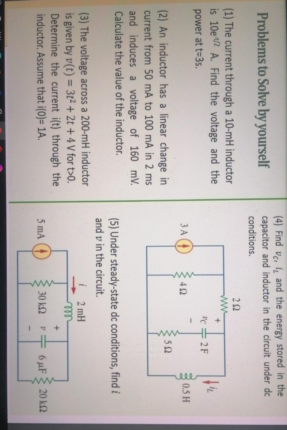 Solved (1) If the voltage across a 7.5-F capacitor is 2te-3t | Chegg.com