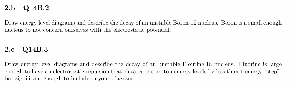Solved 2.c Q14B. 3Draw energy level diagrams and describe | Chegg.com
