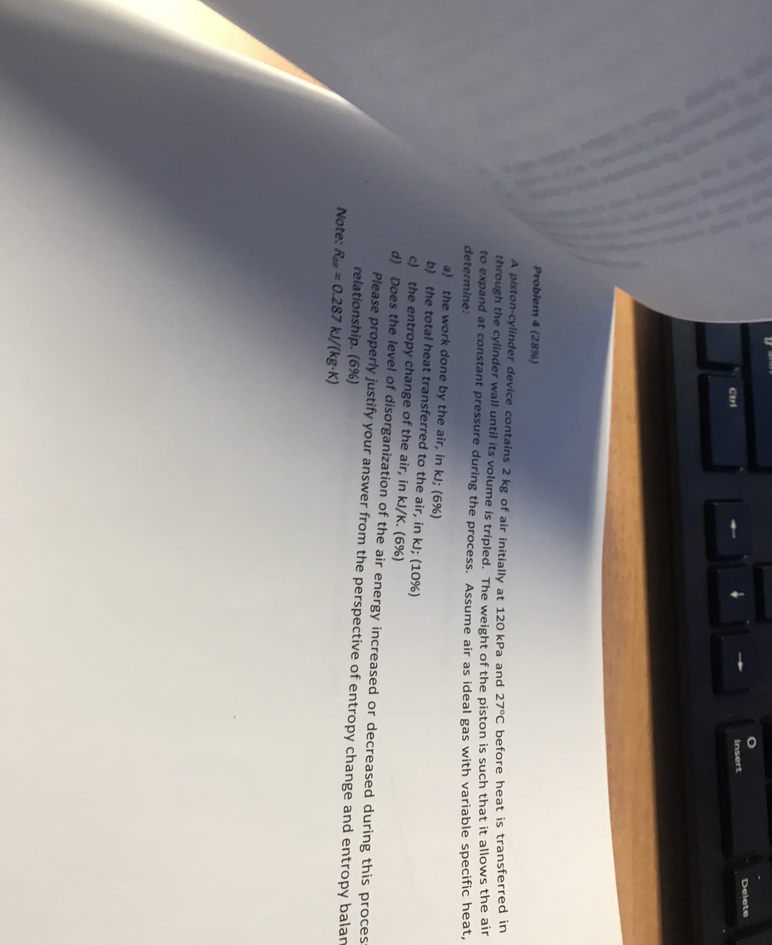 Solved Problem 4 (28%)A piston-cylinder device contains 2kg | Chegg.com