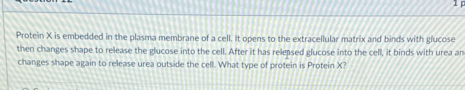 Solved Protein x ﻿is embedded in the plasma membrane of a | Chegg.com