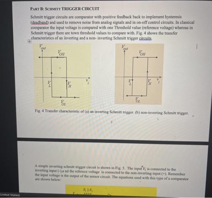 Solved PART B: SCHMITT TRIGGER CIRCUIT Schmitt trigger | Chegg.com