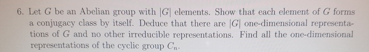 Let G ﻿be an Abelian group with |G| ﻿elements. Show | Chegg.com
