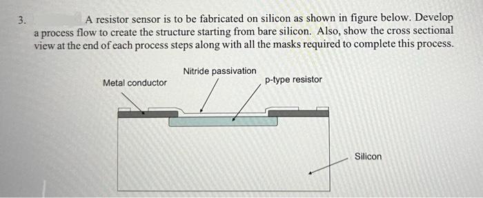 Solved 3. A resistor sensor is to be fabricated on silicon | Chegg.com