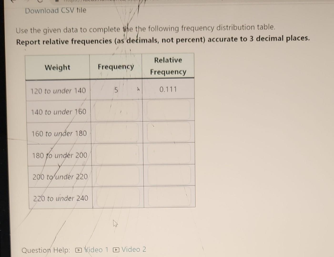 Solved The weights (in pounds) of a sample of 45 students | Chegg.com
