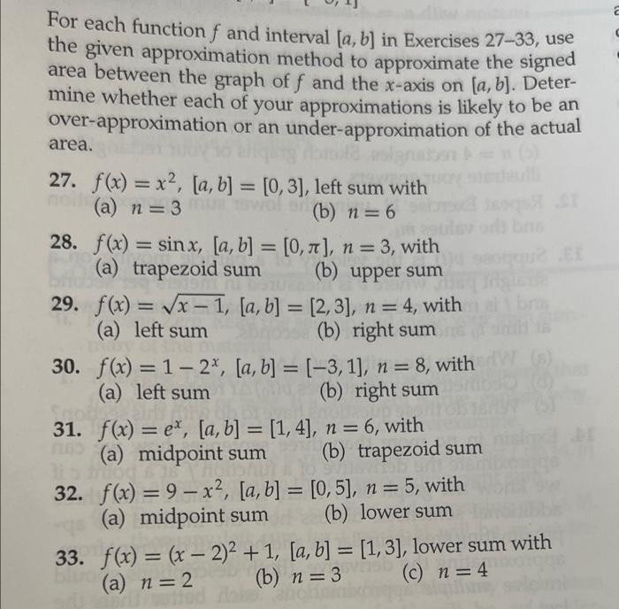 Solved For each function f and interval [a, b] in Exercises | Chegg.com