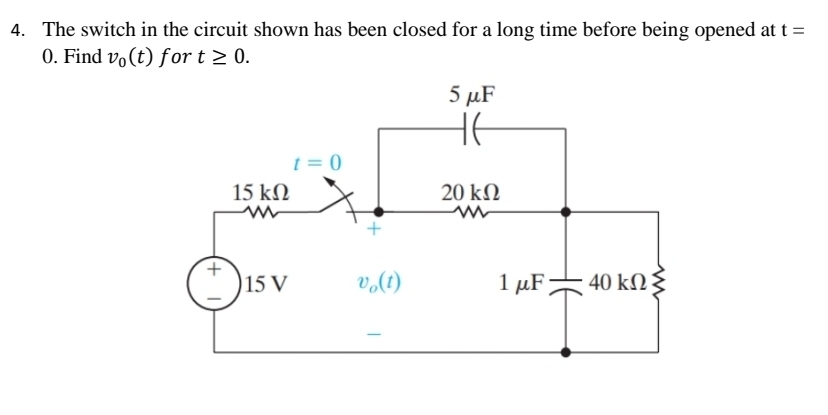 Solved The Switch In The Circuit Shown Has Been Closed For A