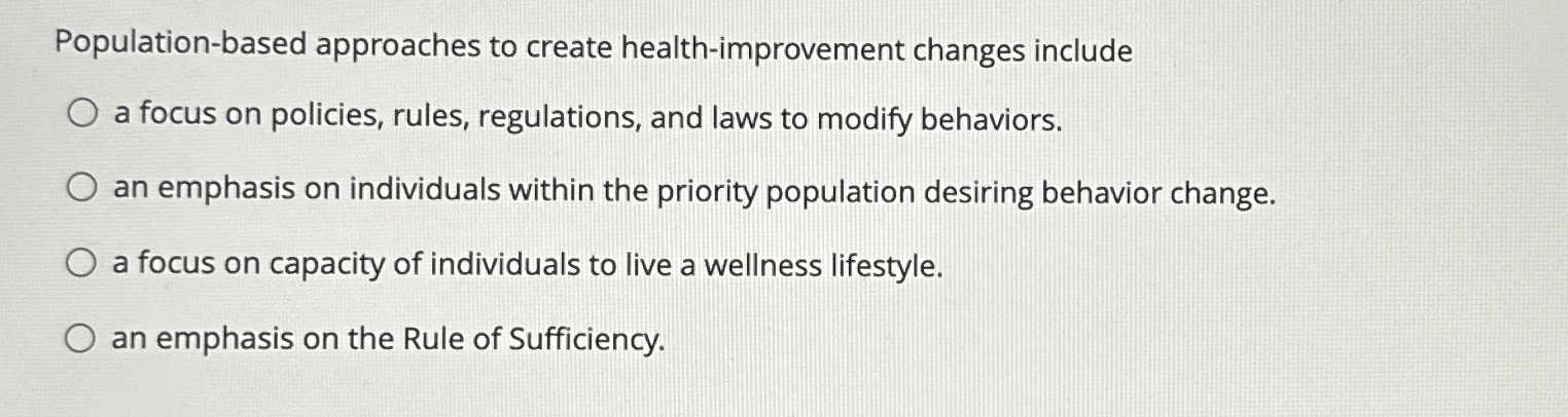 Solved Population-based approaches to create | Chegg.com