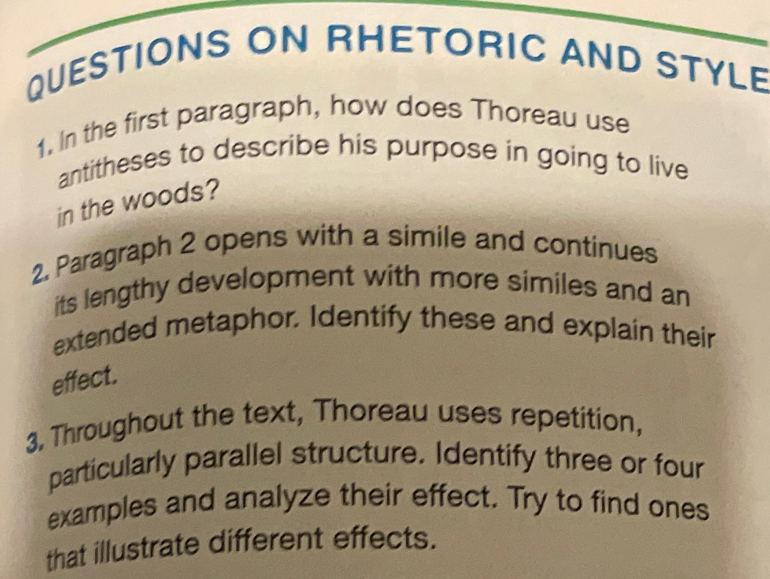 Solved QUESTIONS ON RHETORIC AND STYLIn the first paragraph, | Chegg.com