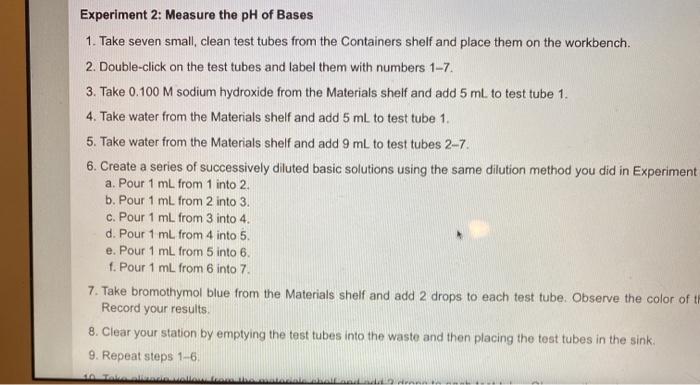 Solved Destion 3 EXPERIMENT 2: Record your observations in | Chegg.com