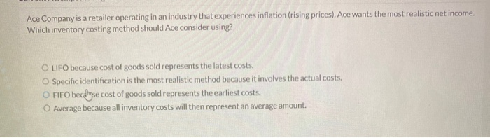 Solved Current Attempt in Progress Ace Company is a retailer | Chegg.com