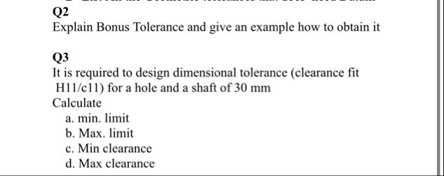 Solved Q2Explain Bonus Tolerance and give an example how to | Chegg.com