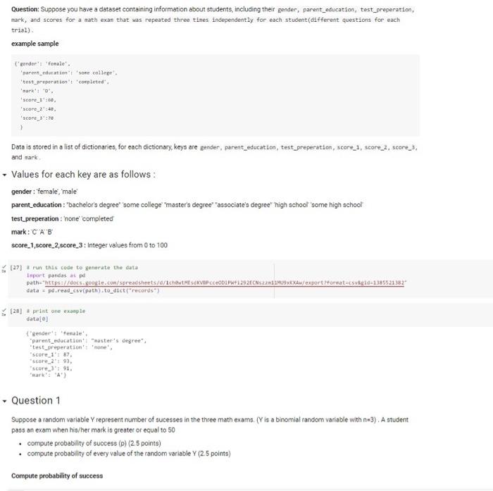 Solved Question: Suppose you have a dataset containing | Chegg.com