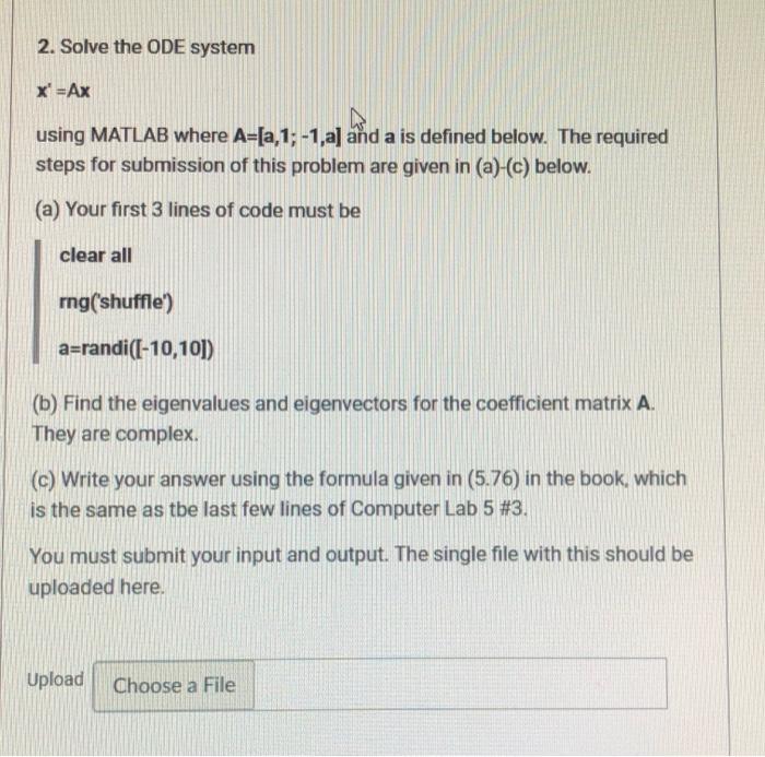 Solved i need this answered in matlab code the inputs and | Chegg.com
