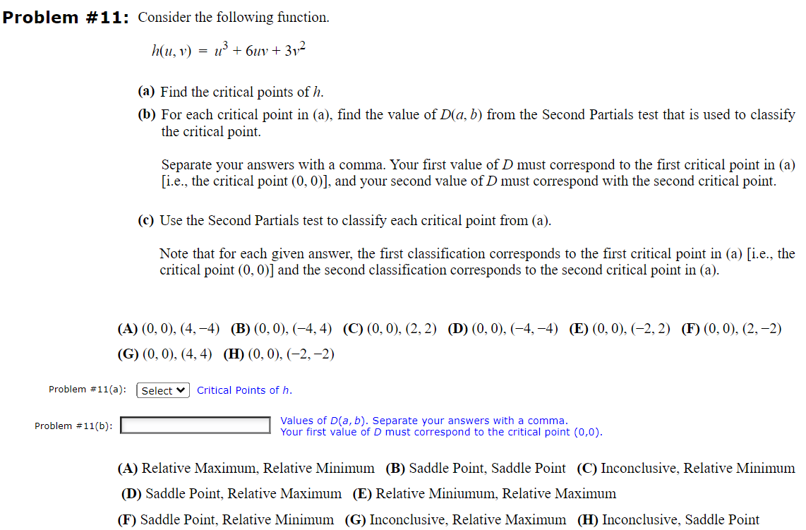 Solved (A) ﻿Relative Maximum, Relative Minimum(B) ﻿Saddle | Chegg.com