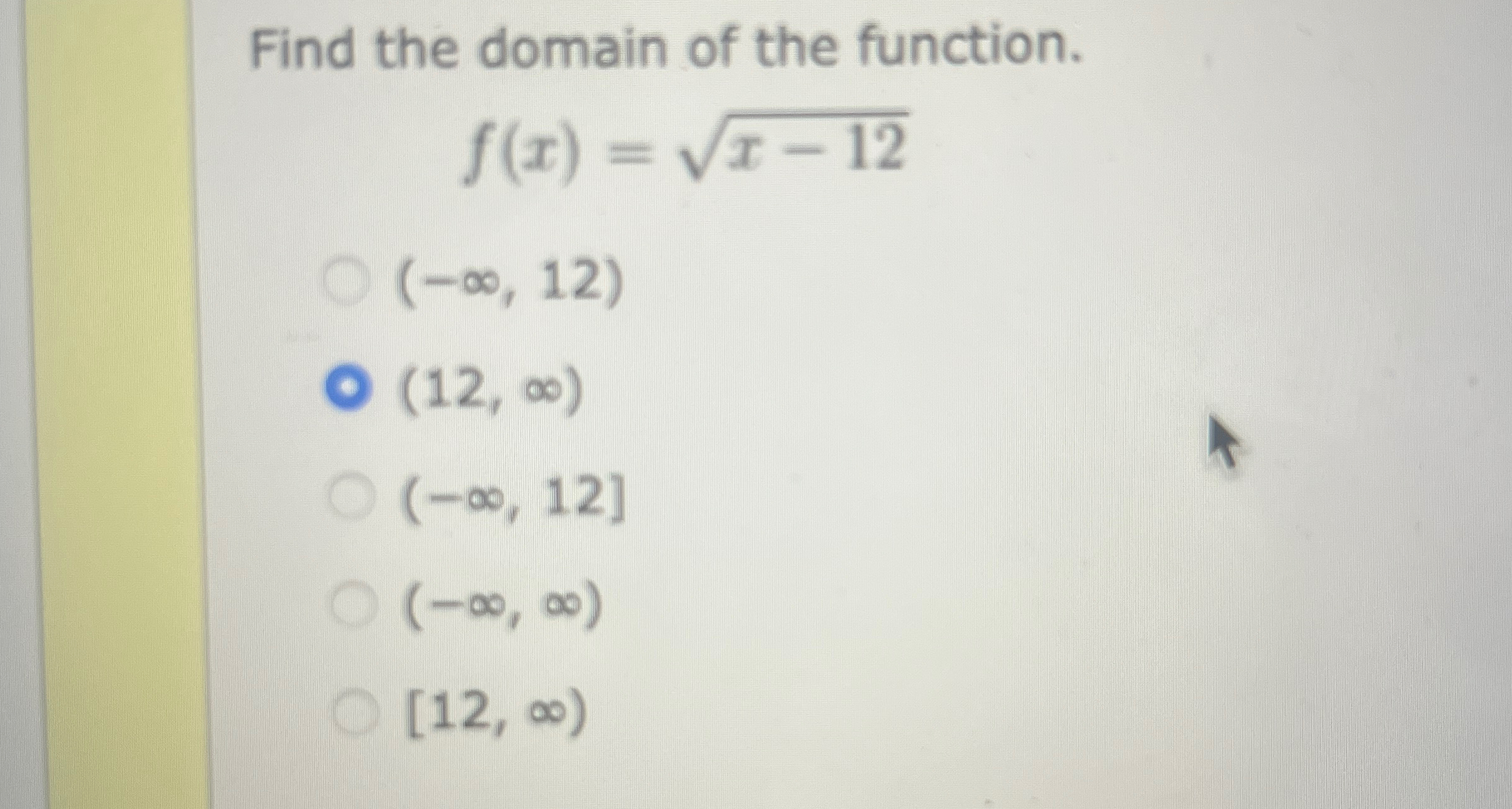 Solved Find the domain of the | Chegg.com