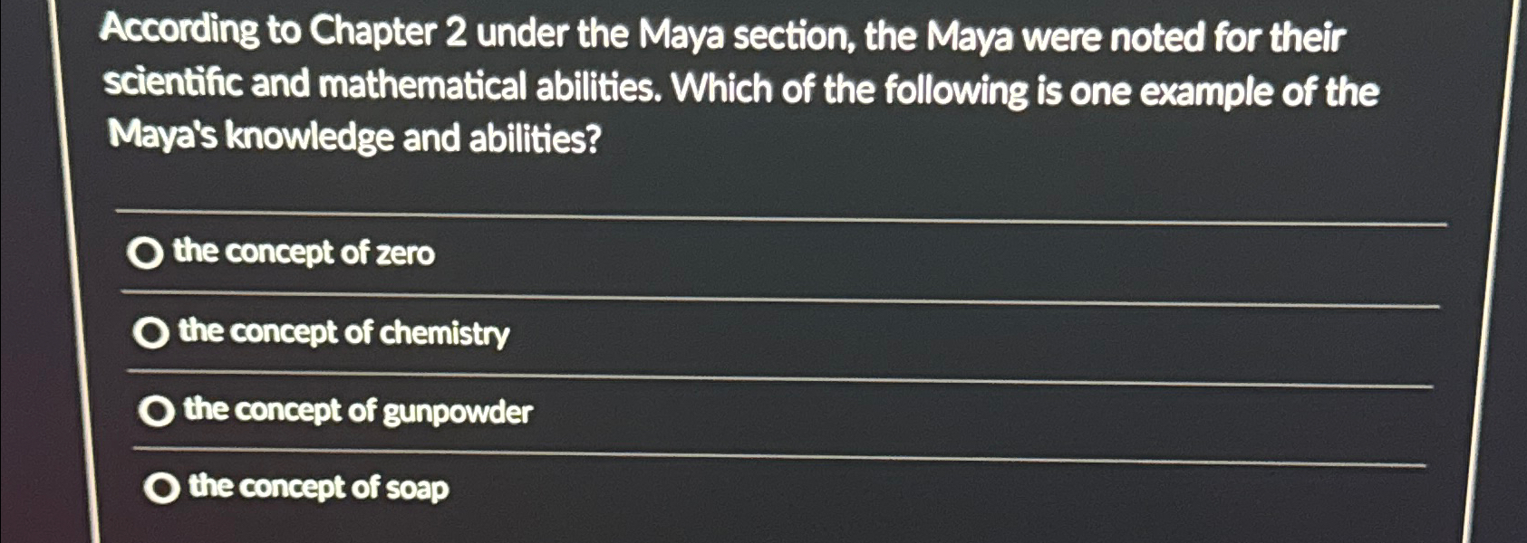 Solved According to Chapter 2 ﻿under the Maya section, the | Chegg.com