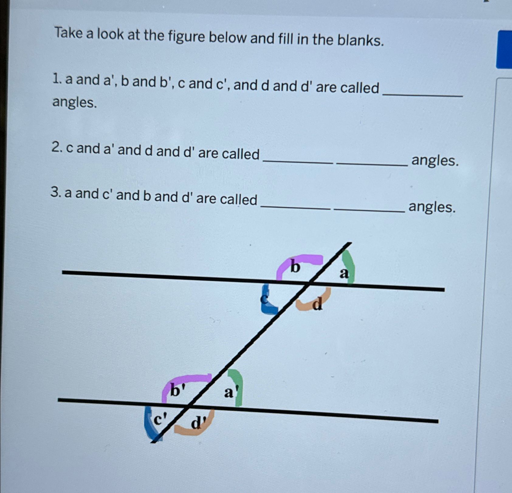 Solved Take a look at the figure below and fill in the | Chegg.com