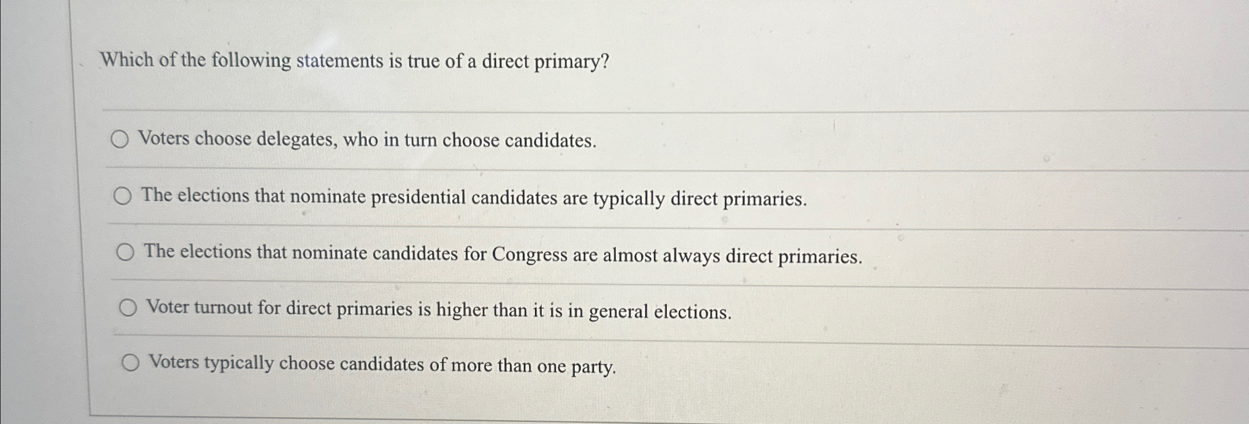Solved Which of the following statements is true of a direct | Chegg.com