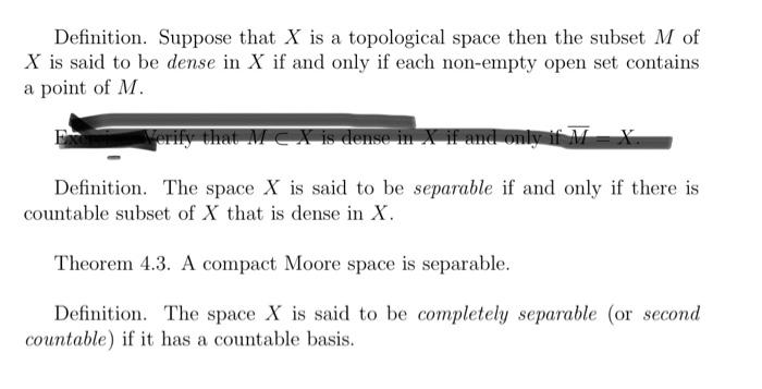 Solved Definition. Suppose that (X,T) is a topological space | Chegg.com