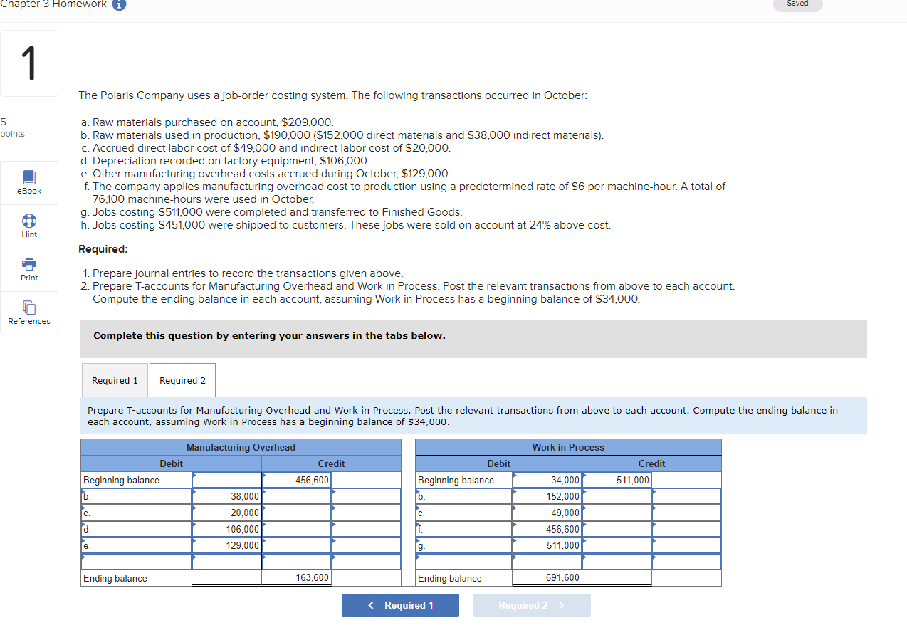 Solved Prepare T-accounts for Manufacturing Overhead and | Chegg.com