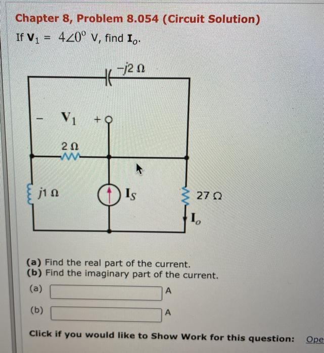 Solved Chapter 8, Problem 8.054 (Circuit Solution) If V; = | Chegg.com
