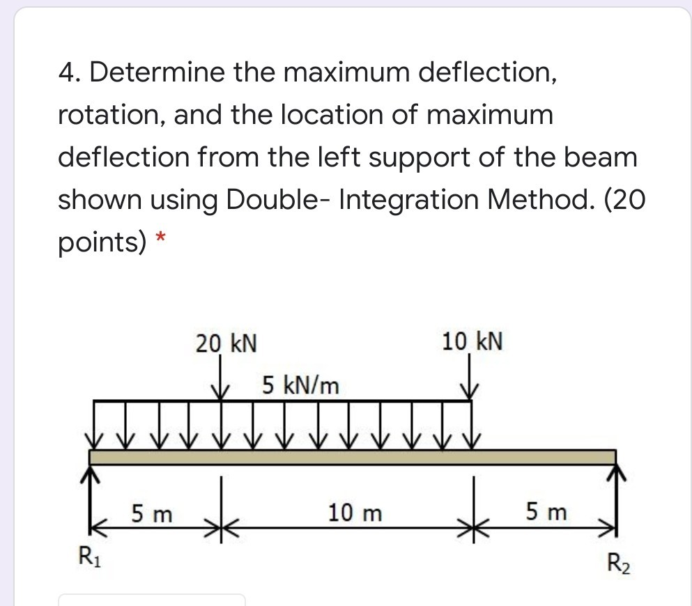 Solved 4. Determine the maximum deflection. rotation, and | Chegg.com