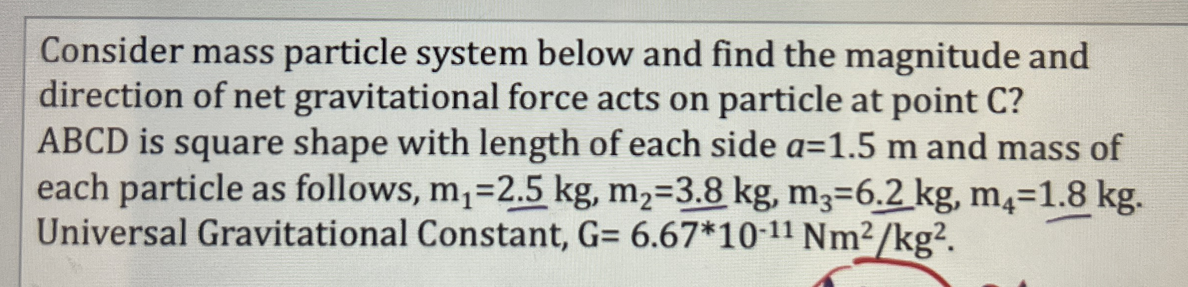 Consider mass particle system below and find the | Chegg.com