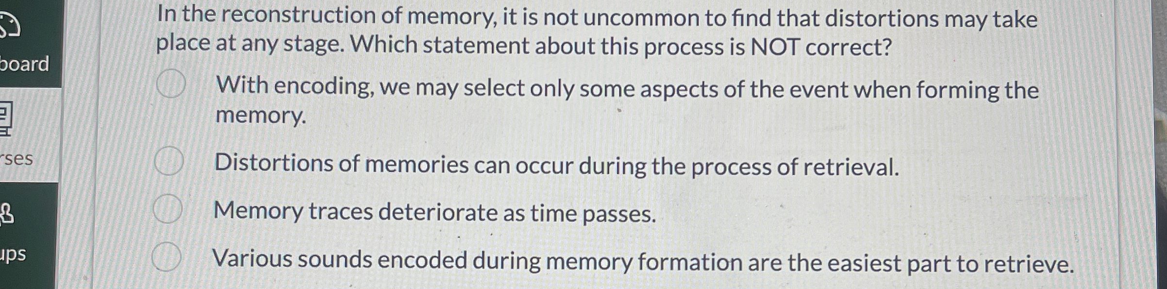 Solved In the reconstruction of memory, it is not uncommon | Chegg.com