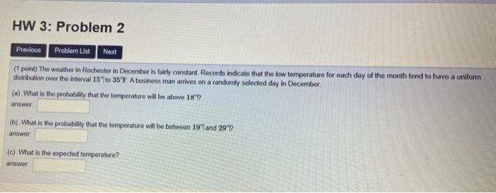 Solved HW 3: Problem 2 Previous Problem List Next (1 point) | Chegg.com