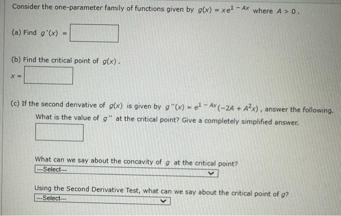 Solved Consider the one-parameter family of functions given | Chegg.com