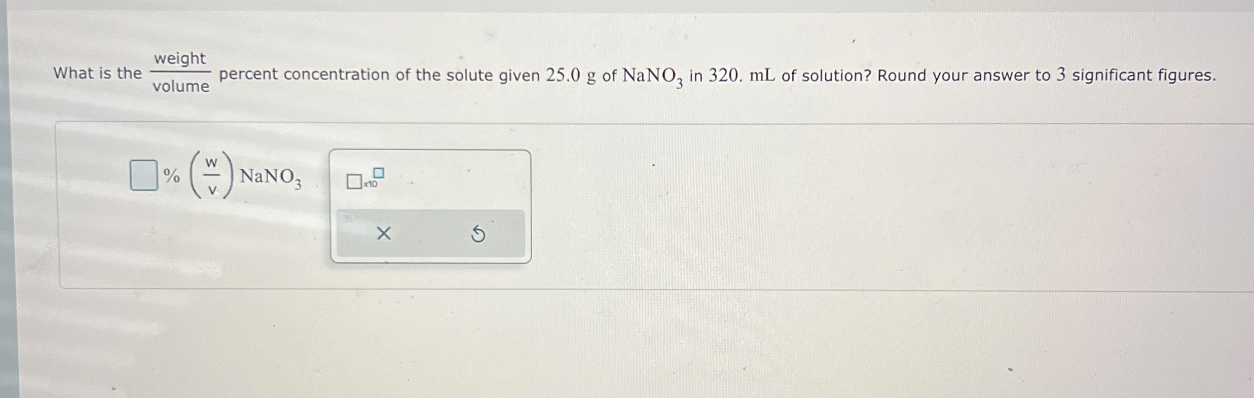 Solved What is the weight volume ﻿percent concentration | Chegg.com