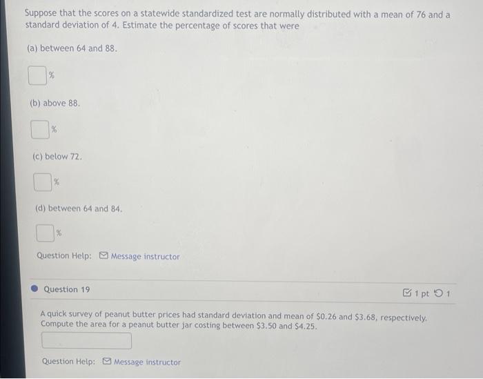 Solved Suppose that the scores on a statewide standardized | Chegg.com