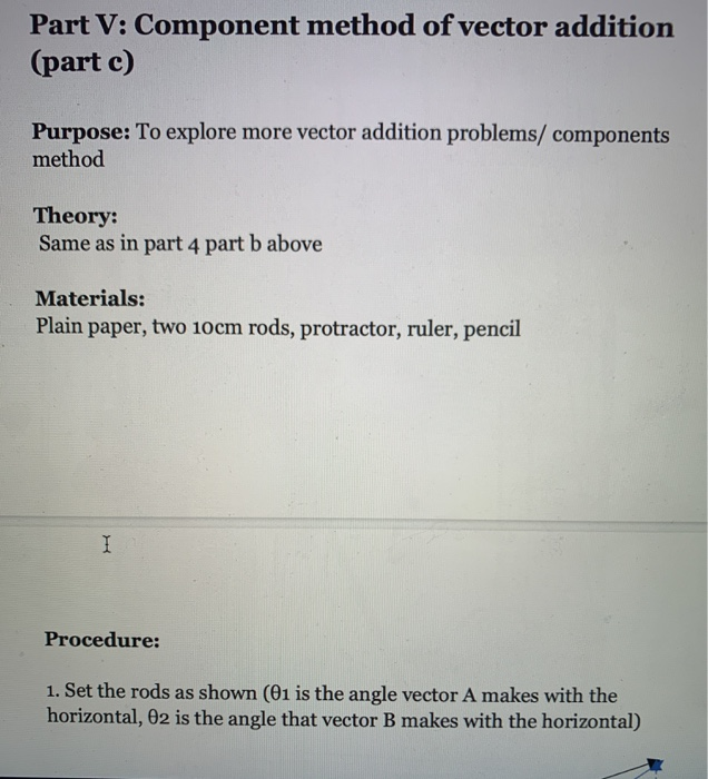 Solved Part III: Component method of vector addition (Part | Chegg.com
