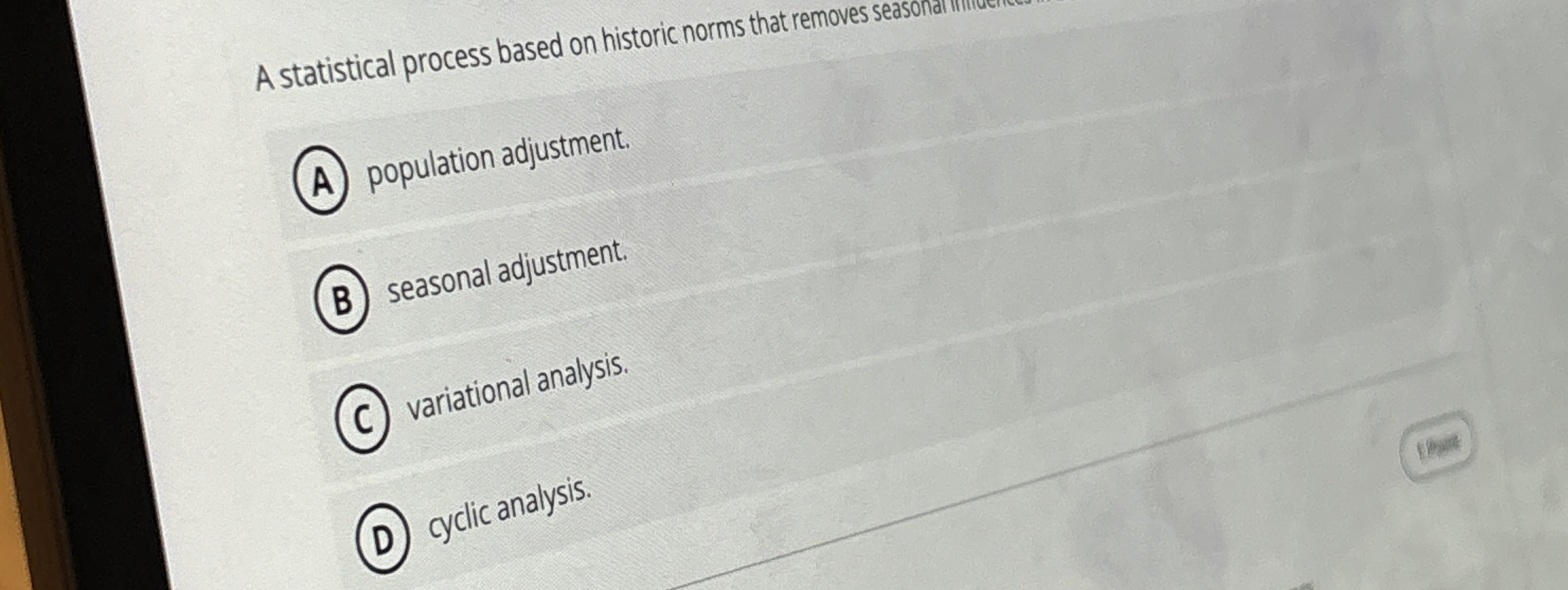 Solved A statistical process based on historic norms that | Chegg.com