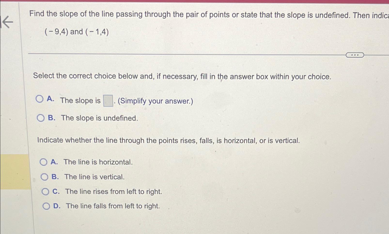 Solved Find the slope of the line passing through the pair | Chegg.com