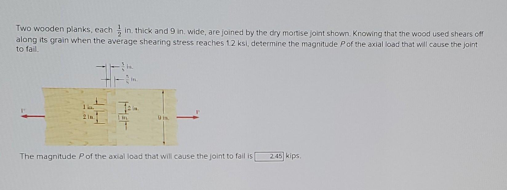 Solved Two wooden planks, each 21 in. thick and 9in. wide, | Chegg.com