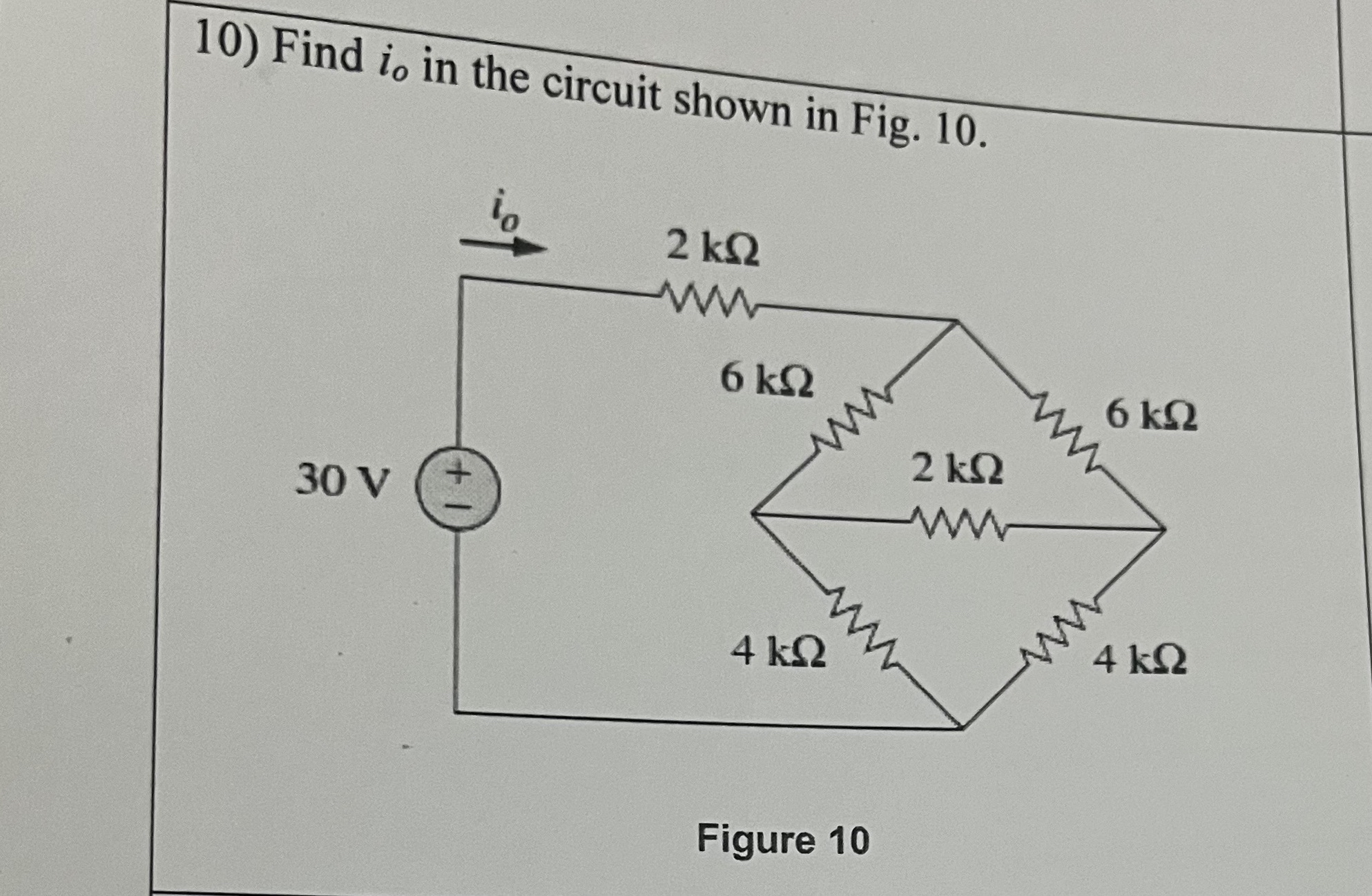 Solved Find io ﻿in the circuit shown in Fig. 10.Figure 10 | Chegg.com